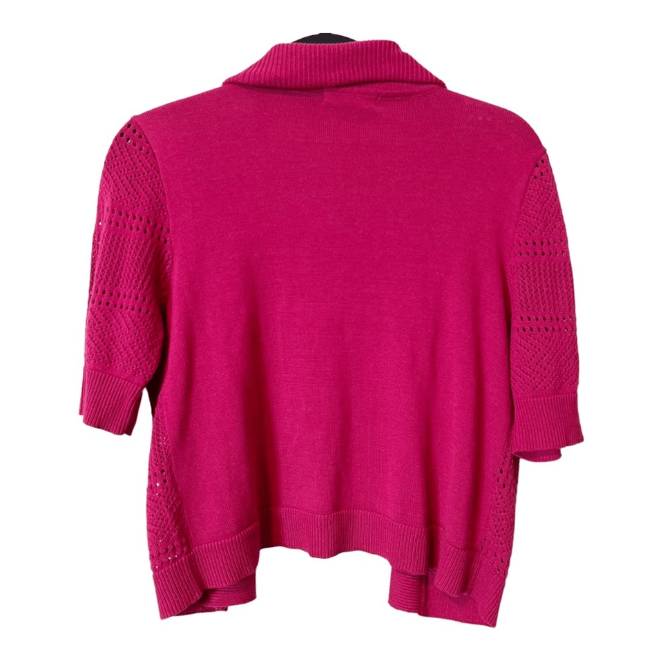 Covington Pink Crochet Cardigan Sweater Size Small | eBay