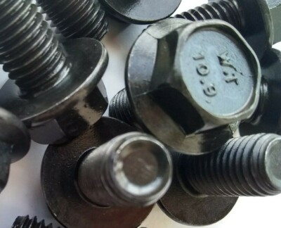 (10) M10-1.5x30 Metric M10x30 Hex Flange Bolts Gr 10.9 WRENCH SIZE 15MM ...