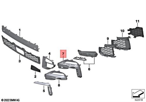 Genuine BMW X5 G05 X5 30dX 40iX 50iX M50dX SAV Cover Fog Lamp Left ...