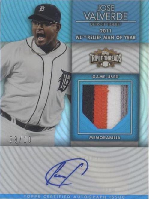 2012 Topps Triple Threads - Unity Autograph Relics Jose Valverde #TTUAR ...