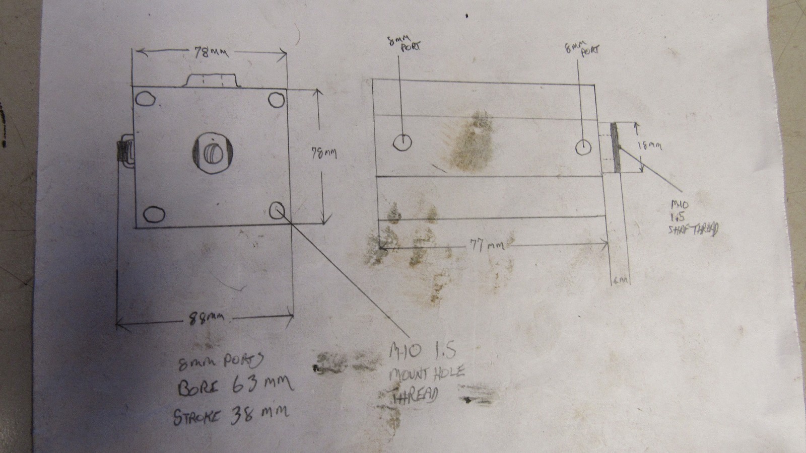 NEW REXROTH 7291 345 044 213 0 BORE 63MM STROKE 38MM PNEUMATIC AIR ...