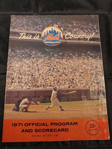 1971 New York Mets Official Program + Scorecard VS Giants Willie Mays ...