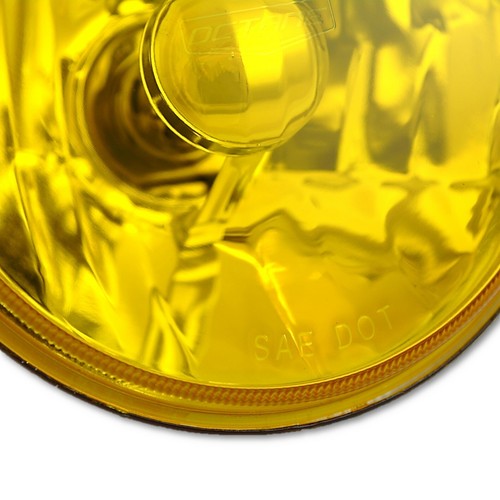 5-3/4" Halogen Crystal Clear Headlight Amber Yellow Glass Fog H4 Light ...