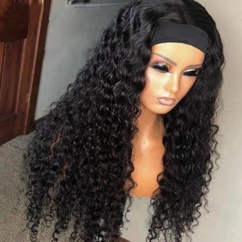 1Headband Wigs Human Hair 28 30 32 Inch Water Wave Wigs 100% Real Hair ...