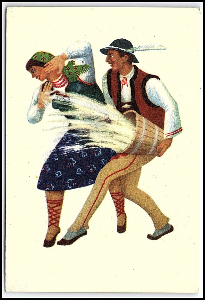 Poland 1964 Smigus Dyngus Folk Tradition Costumes Postcard Posted K560 ...