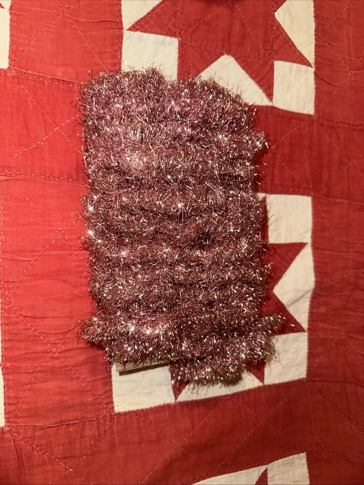 612” Antique Victorian Feather Tree Tinsel Christmas Garland Pink 3 17 ...