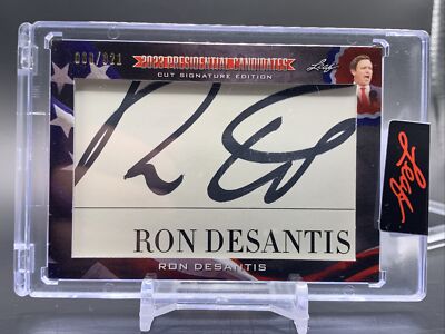 RON DESANTIS 2023 Leaf Presidential Candidates Cut Signature AUTO ...