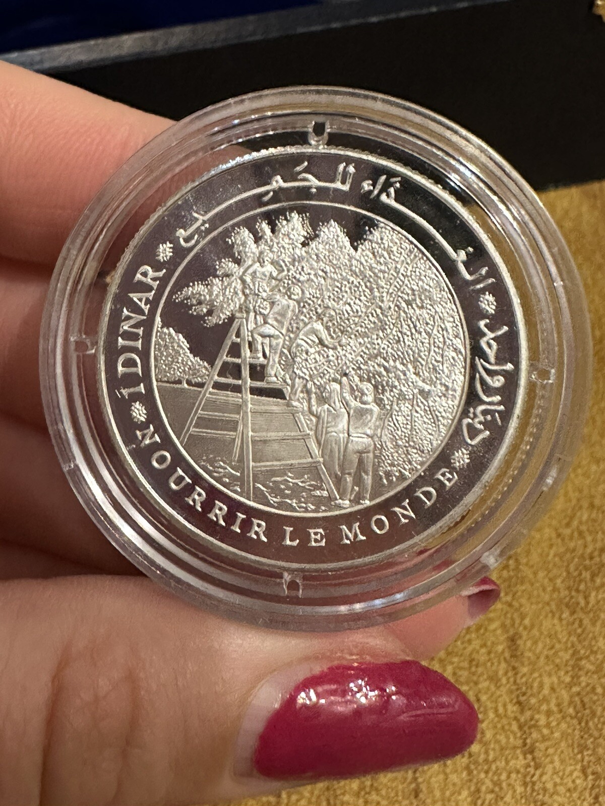 Fao Money Collection Coin Tunisia 1 Dinar 1995 Proof Silver Q5 | eBay