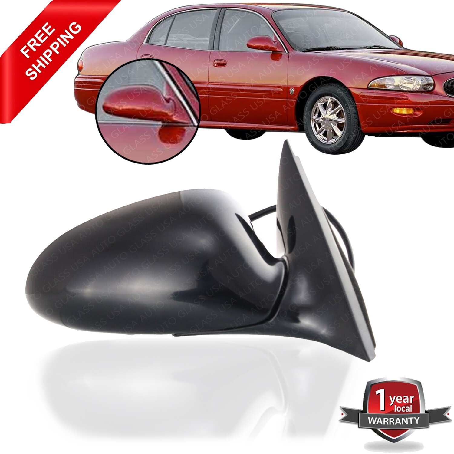 Mirror Paintable Power Glass Passenger Side For 1997-2005 Buick Regal ...
