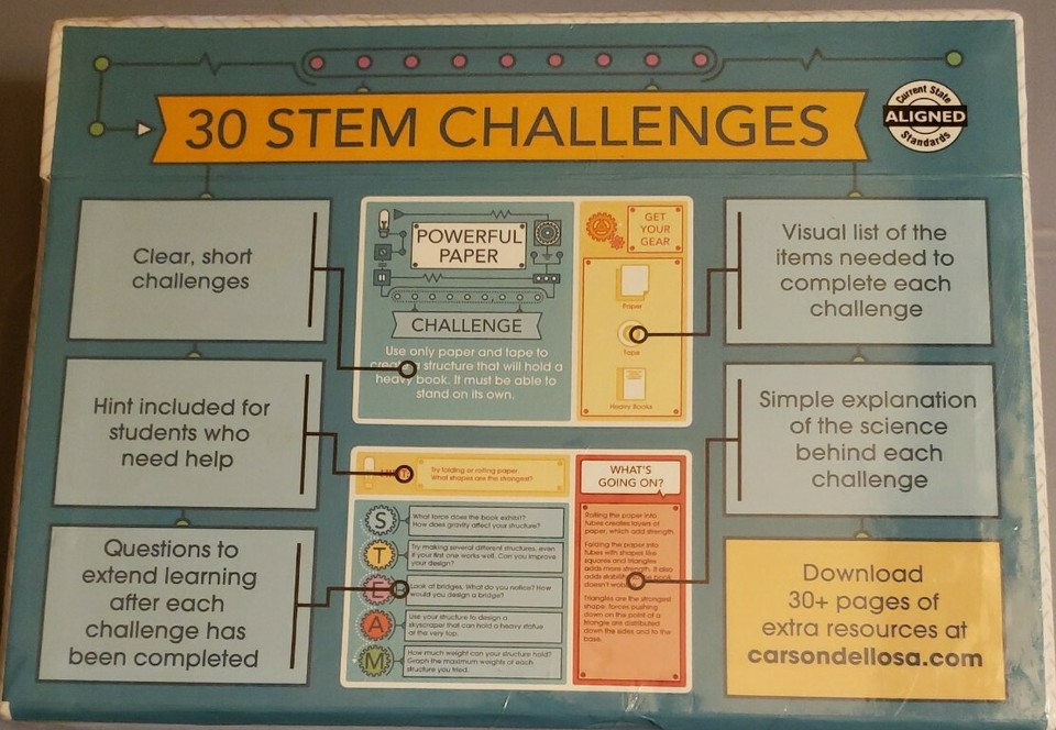BRAND NEW! Stem Challenges Card Set Grades 2 - 5, Carson Dellosa FREE ...