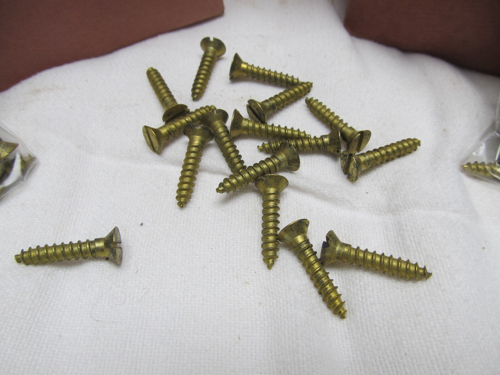 SCREWS #10 x 1" SOLID BRASS SLOTTED COUNTER SUNK FLAT HEAD *LOT OF 50 ...