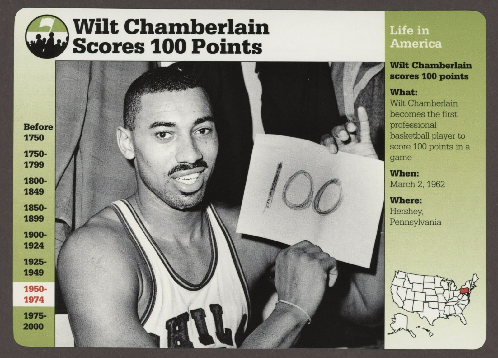 Wilt Chamberlain Scores 100 Points Basketball Story of America History ...