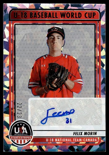 2023 Panini Stars & Stripes FELIX MORIN MATERIAL PRIME AUTO 22/23 U18 ...