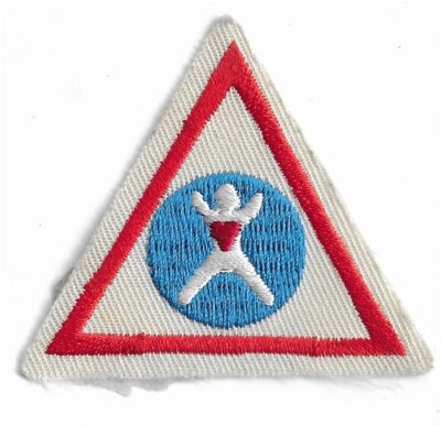 Girl Scouts/Brownies Vintage Patch - Person With Heart - Triangle | eBay