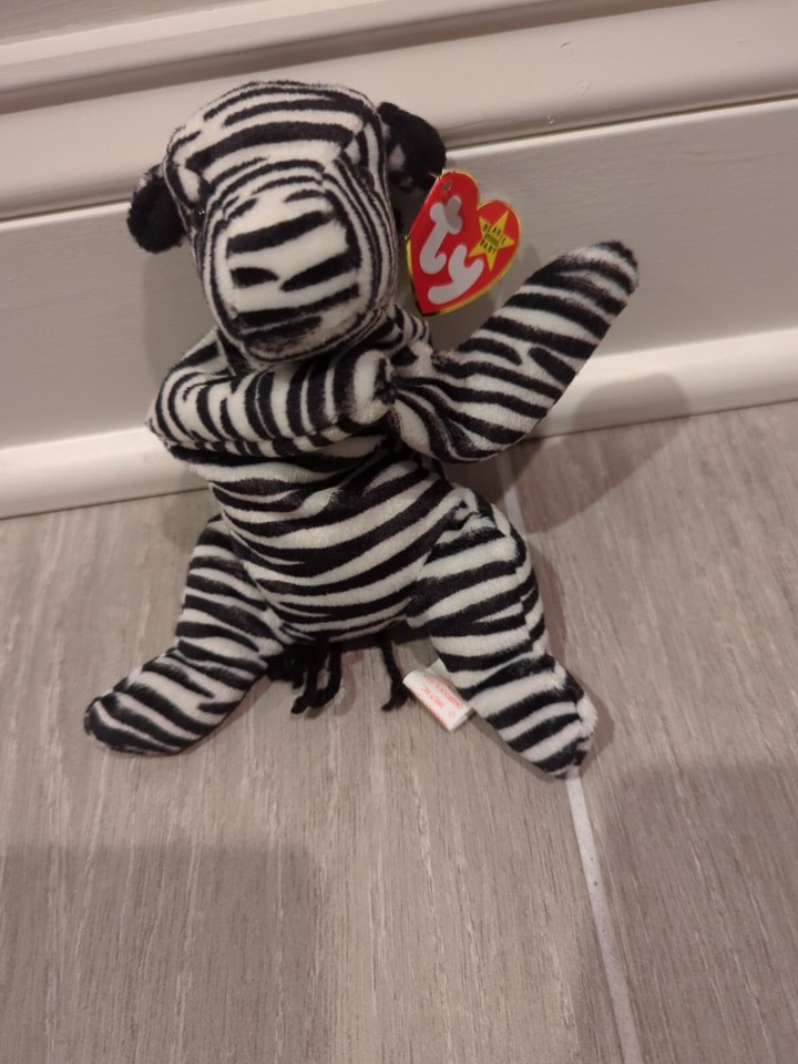 Ty Beanie Baby Babies Zebra ZIGGY Plush Animal Toy 4th Generation PVC ...