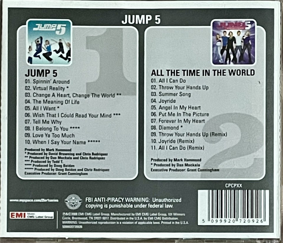 Two for One: Jump5/All the Time in the World by Jump5 (CD, 2008) 2 CD ...