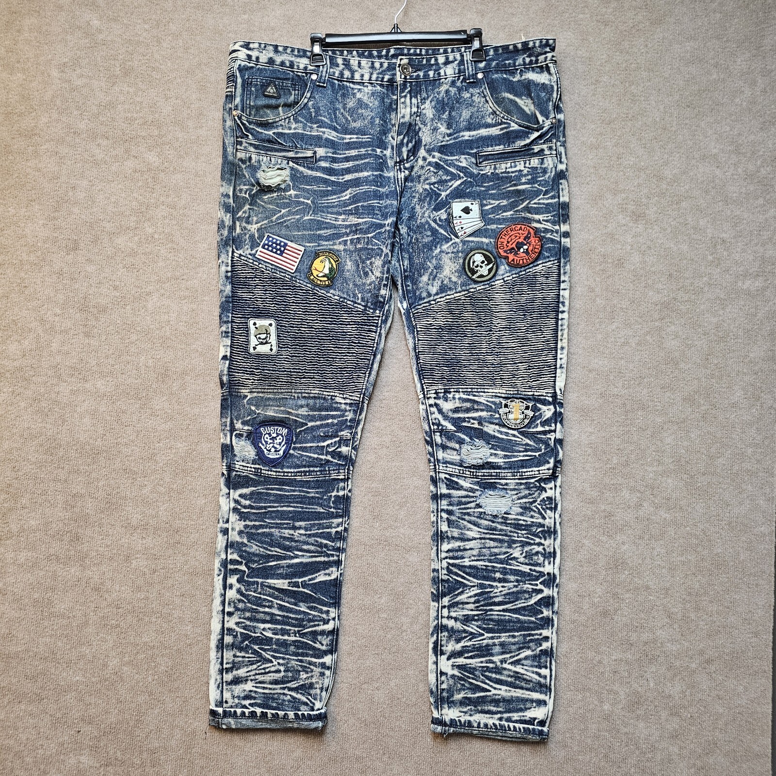 DNM COLLECTION Men 42X34 Ruched Leg Cotton Acid Wash Jeans | eBay