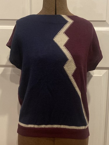 Blake By Devon Womens Pullover Sweater Red White Blue Vintage USA Size ...