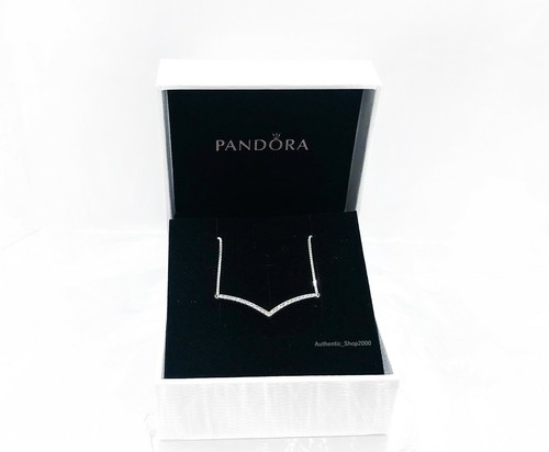 NEW Authentic PANDORA 925 Sterling Silver Shimmering Wish CZ Necklace ...