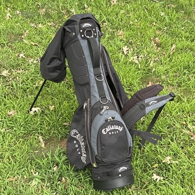 CALLAWAY 2002 Golf Bag Stand Black & Dark Blue With Stand & Shoulder ...