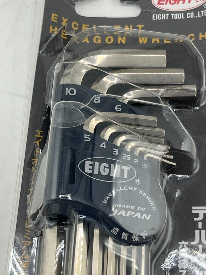 Pack Of 9 Eight TLS-9N Taper Head Hex Key Wrench with Double Decker ...