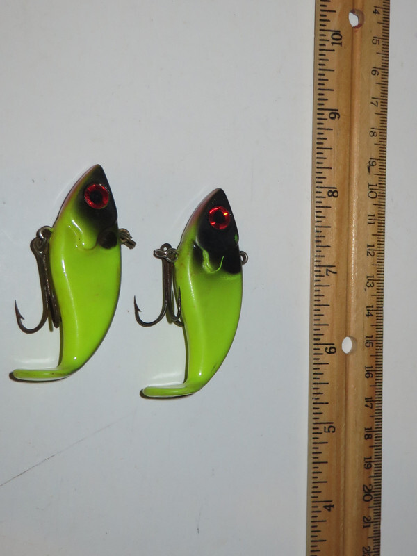 Lot of 2 Mann Mann's Pogo Shad Lipless Lures Chartreuse Black | eBay