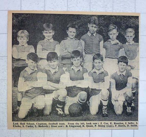 1960 Larkhall School Clapham Football Team Cox Selby Badcock Lingwood ...