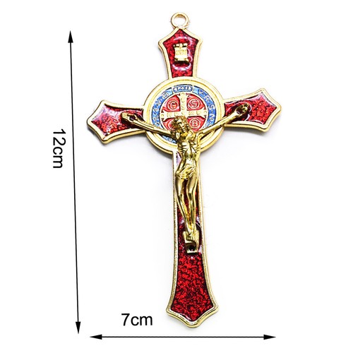 Red Vintage Metal Hand Hold Cross Christ Jesus Crucifix Holy Religious ...