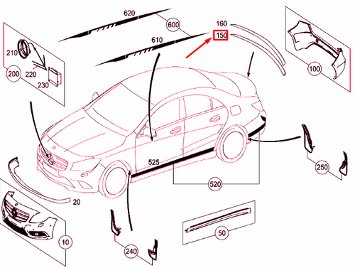 MERCEDES-BENZ CLA C117 Rear Spoiler A1177930188 NEW GENUINE | eBay