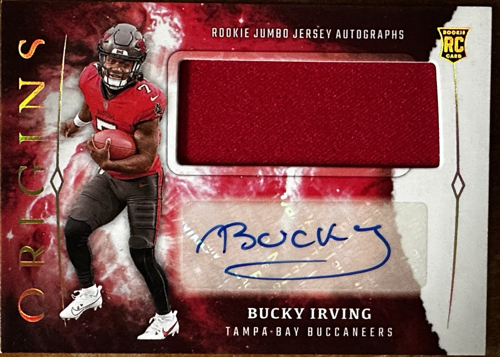2024 Panini Origins Bucky Irving Rookie RC Patch Auto RPA Buccaneers | eBay