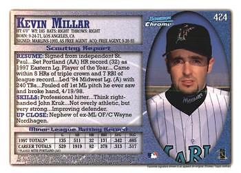 1998 Bowman Chrome #424 Kevin Millar Florida Marlins Baseball Card | eBay