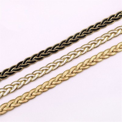 Gold Line Braided Ribbon Garment Lace Ribbons Sewing Trim Crafts ...