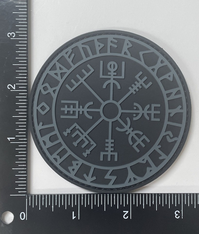 3D Rubber Viking Norse Vegvisir Magical Compass Hook Patch Tactical ...