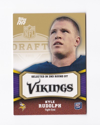 2011 Topps Rising Rookies Gold #112 Kyle Rudolph RC Minnesota Vikings ...