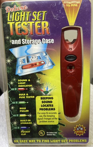 Deluxe Christmas Light Set Tester In Storage Package Beeping Sound ...
