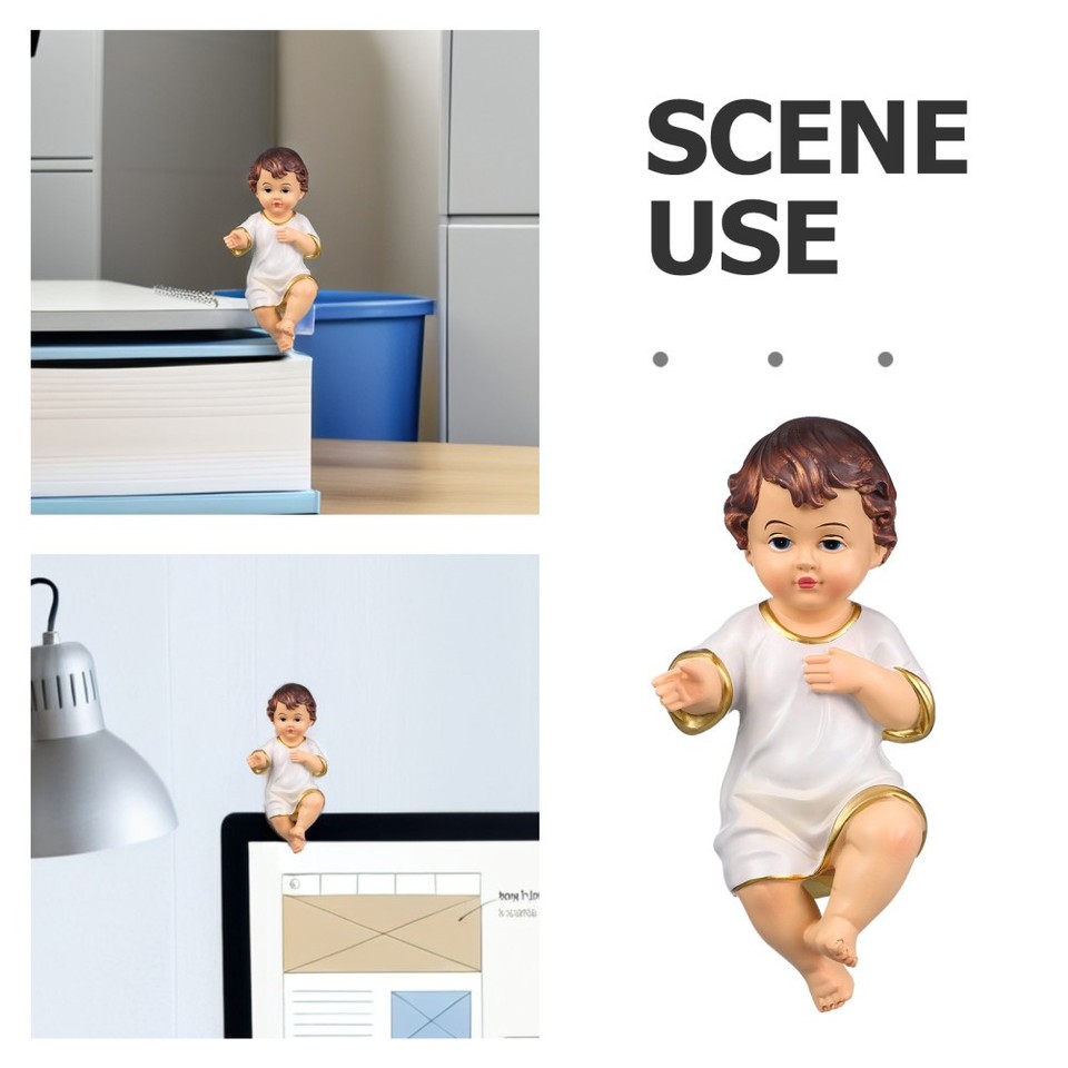 3 Pcs Religious Ornaments Sculpture Small Baby Jesus Statue Resin ...