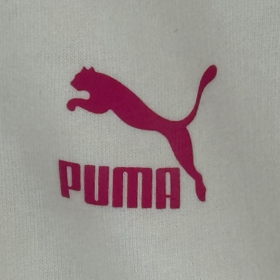 Puma T7 Track Jacket Womens Medium White Pink Zip Up Retro Stripe ...