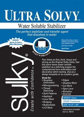 408-01 - Ultra Solvy Extremely Firm & Stable Water Soluble Stabilizer ...