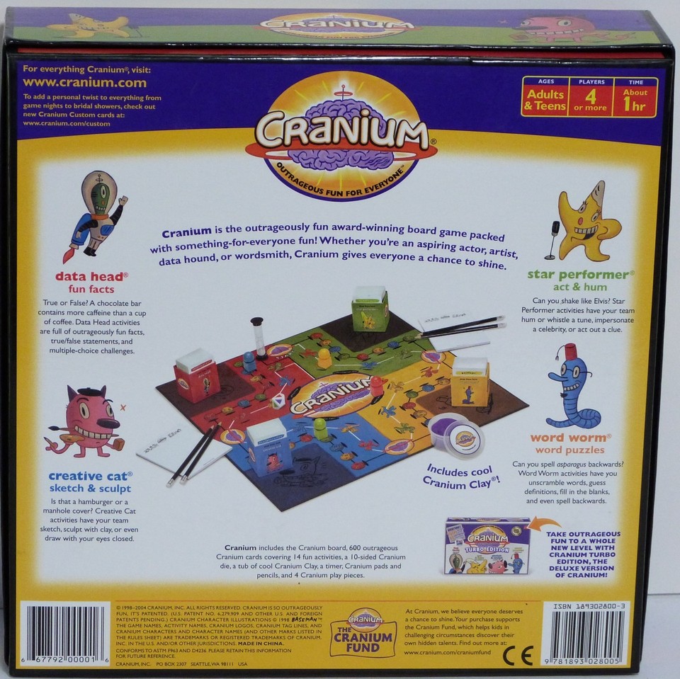 CRANIUM Outrageous Fun For Everyone Board Game Family Game Night Stunts ...