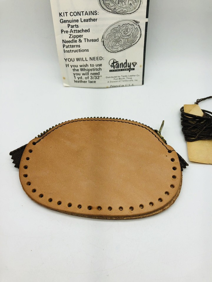 Tandy Leather DIY Kit Coin Pouch Kit Rose Embossed Zipper Closure | eBay