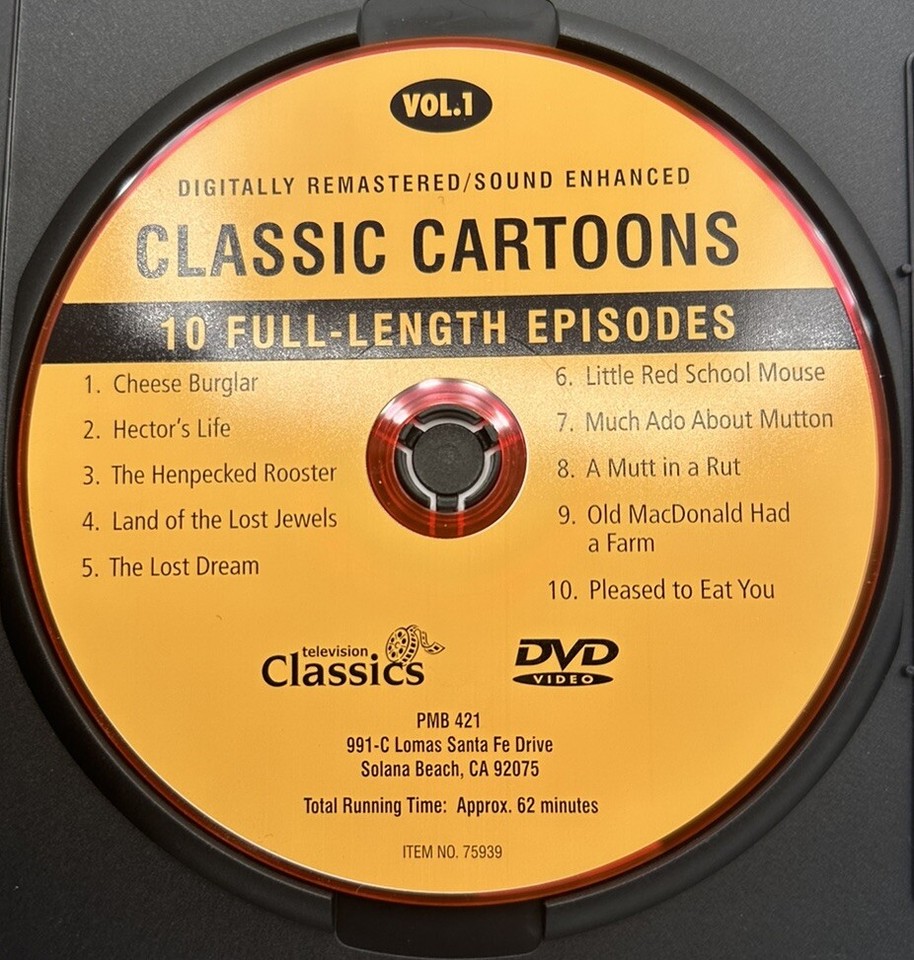 Classic Cartoons DVD 10 Full-length Episodes TV Classics Great ...