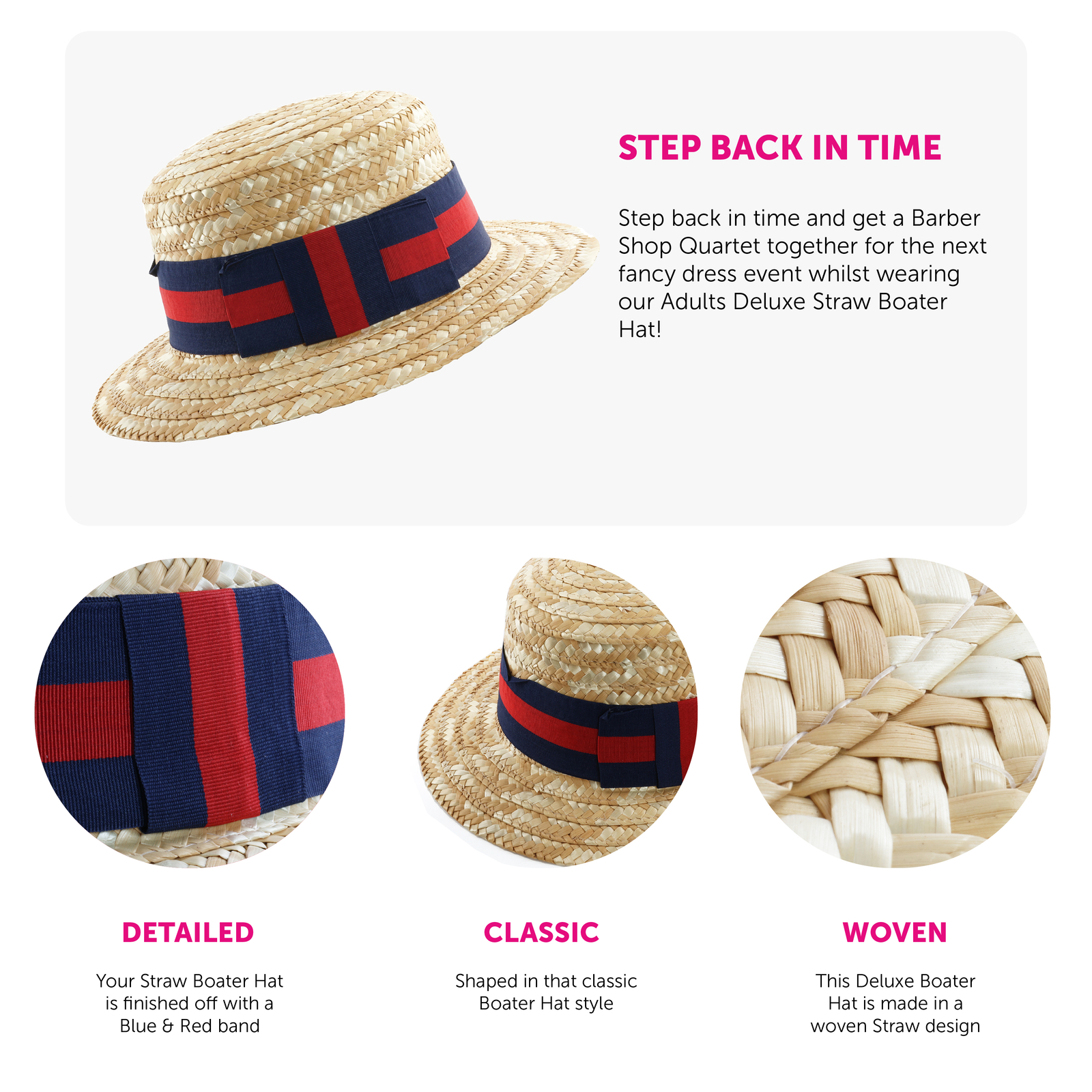 24 X DELUXE STRAW BOATER HAT SCHOOL BOY GIRL FANCY DRESS EDWARDIAN BULK ...