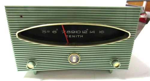 Zenith AM Radio Model Z 615-F Seafoam Green c 1956 Works | eBay