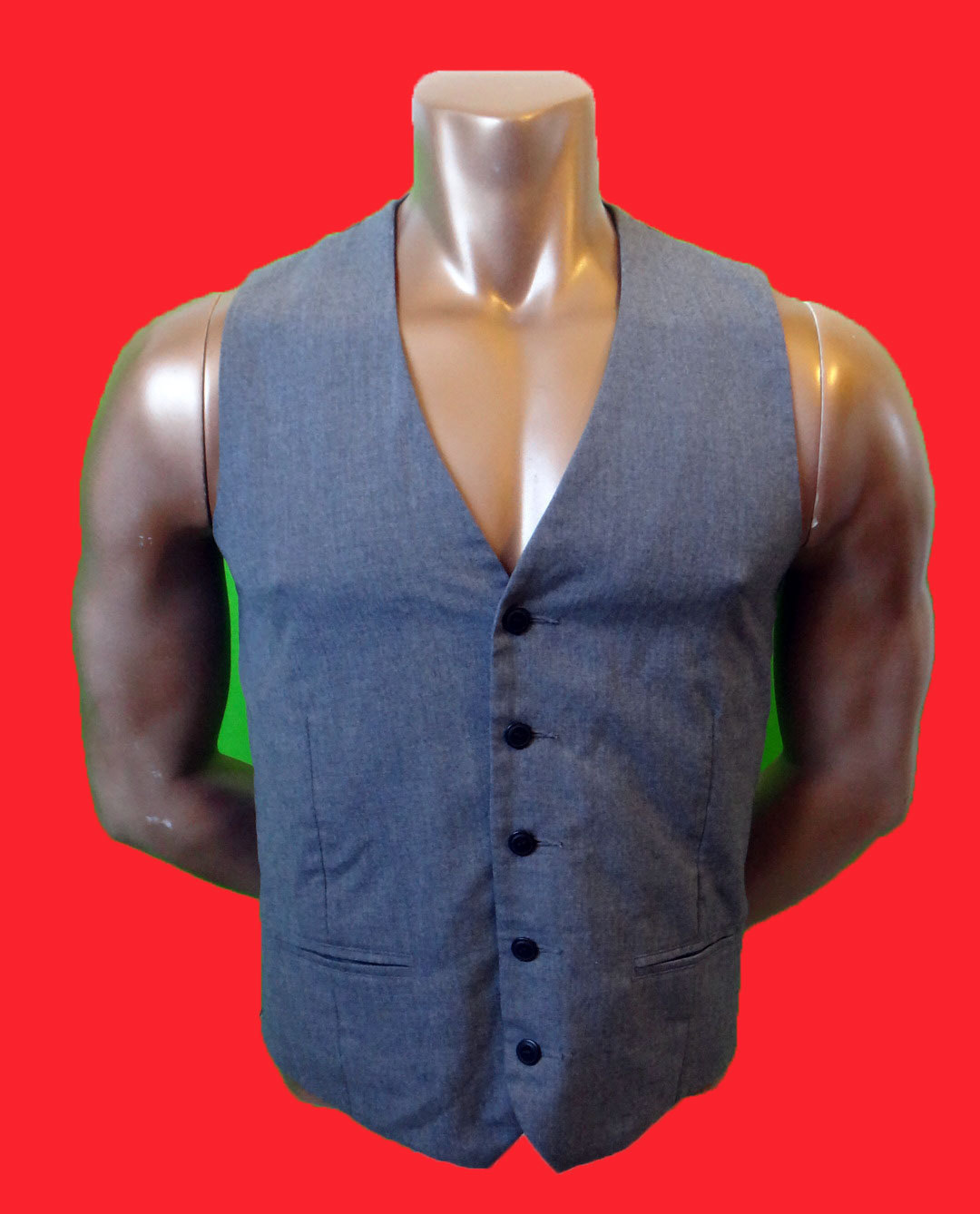 TOPMAN us40 Grey vest EUR 101cm gray grey pinstripe fitted medium | eBay