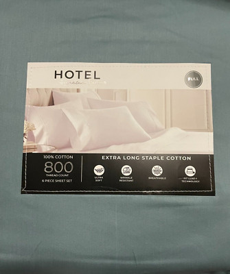 Hotel Signature 800 Thread Count Citadel Blue Cotton 6pc Sheet Set Full ...