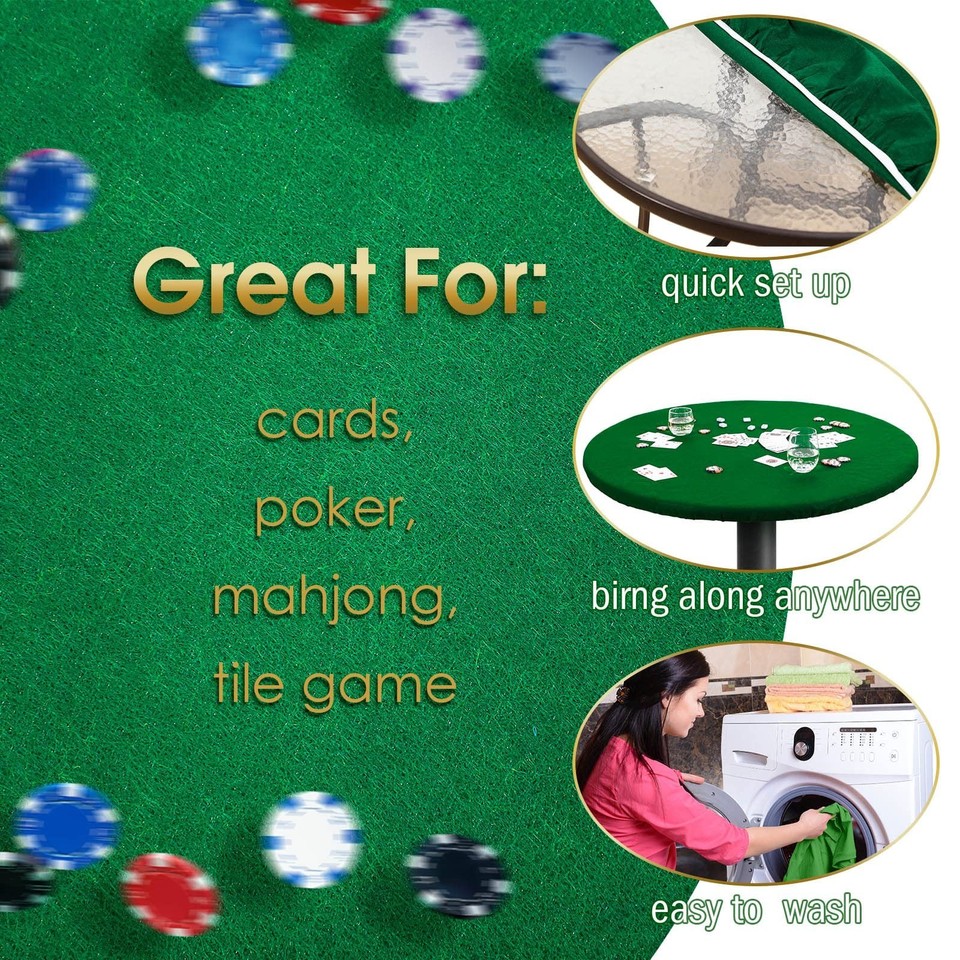 Tegeme 2 Pcs Felt Table Cover for Game Round Felt Card Tablecloth ...