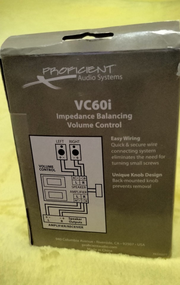 PROFICIENT AUDIO SYSTEMS - IMPEDANCE BALANCING VOLUME CONTROL - VC60i ...