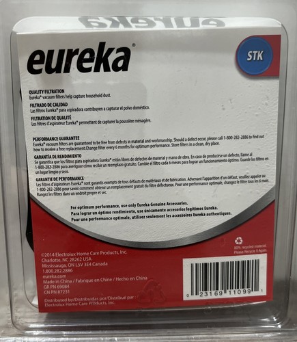 Lot of 2 Genuine Eureka STK Filters 61544B - Fits Model Series 96 162 ...