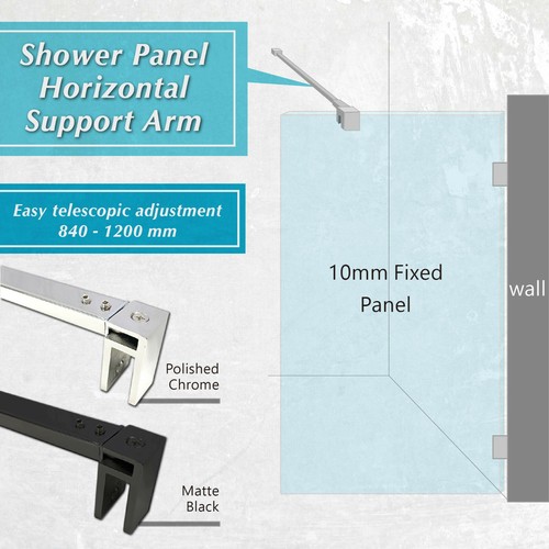 Adjustable(660-1200)mm Glass Panel Stabilizer/Support Bar (Black)--8 ...
