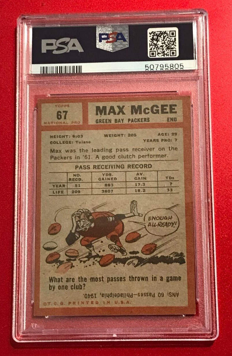 1962 Topps - #67 Max McGee for sale online | eBay